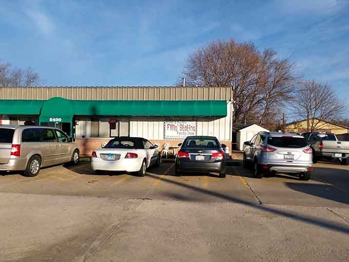 A packed parking lot tells the real story better than any review ever could about this beloved breakfast spot.
