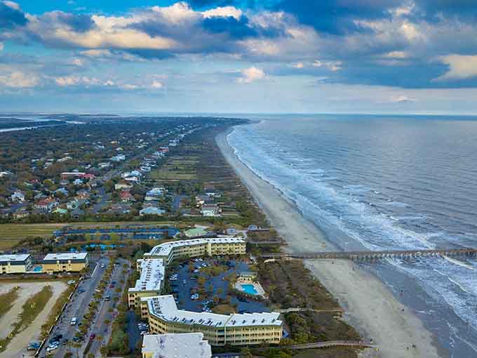 From above, the island reveals its true magic: endless beaches meeting sky in a breathtaking coastal embrace.