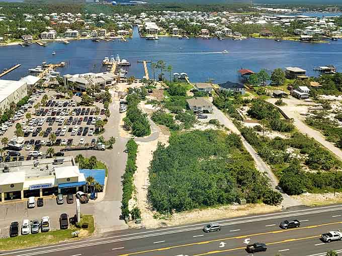 Waterways wind through this coastal paradise, creating a network of blue that rivals any tropical postcard.