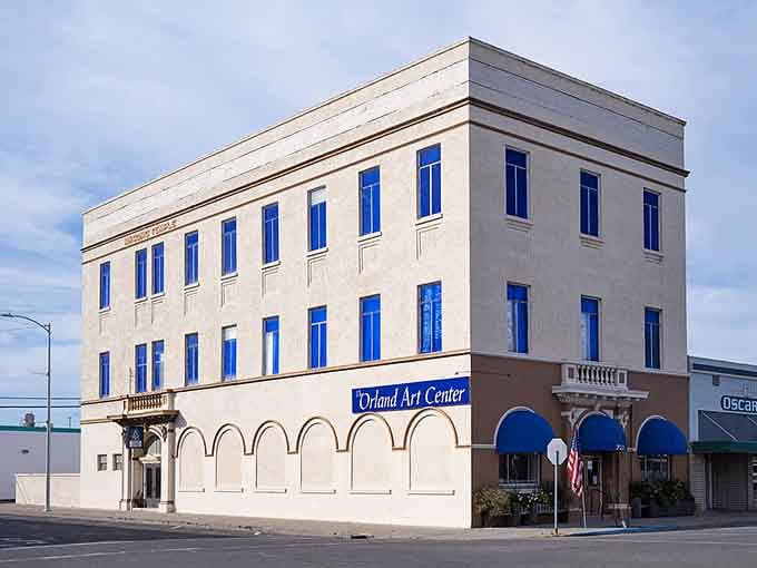 This stately building with its bright blue windows stands as a testament to downtown pride and community investment.