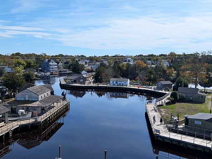A peaceful waterway winds through town like nature's own Main Street, connecting neighbors and memories since colonial days.