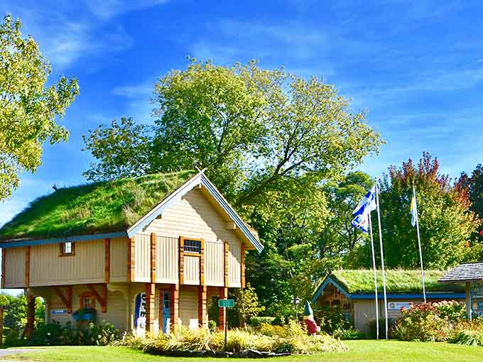 That charming building with the living roof shows how tradition and sustainability can coexist in delightful harmony together.