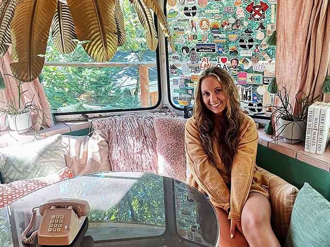 That look when you realize you're actually staying in a treehouse and not dreaming.