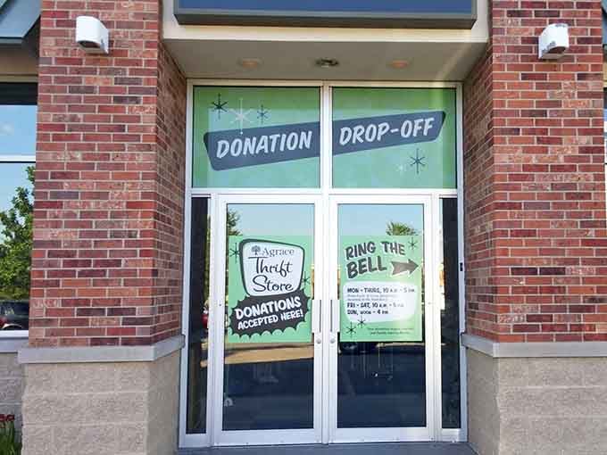 The donation drop-off where your castoffs become someone else's treasures, completing the beautiful circle of thrift.
