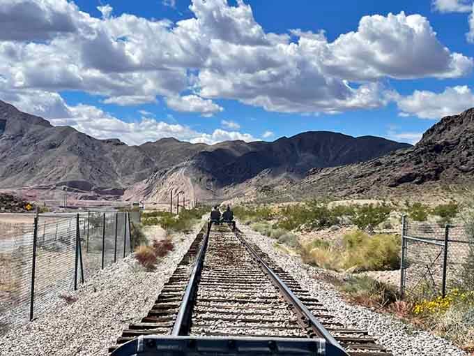 Desert landscape rail biking shows this adventure isn't just Pennsylvania's secret, it's catching on coast to coast beautifully.