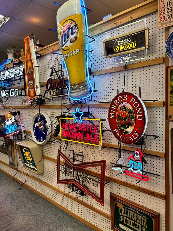Neon beer signs glow with retro charm, perfect for transforming any garage into the coolest hangout on the block.