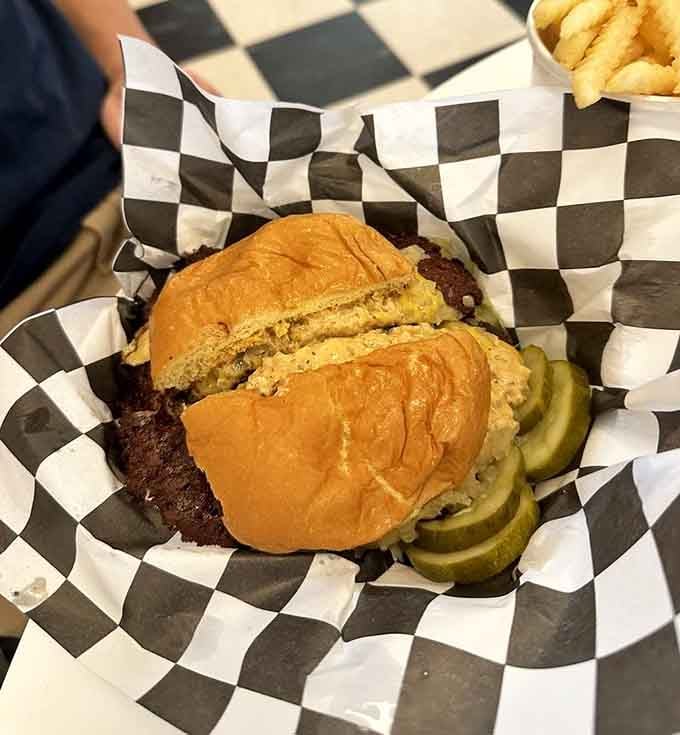 The Archie stacks everything you want between two buns, creating burger harmony that sings with every bite.