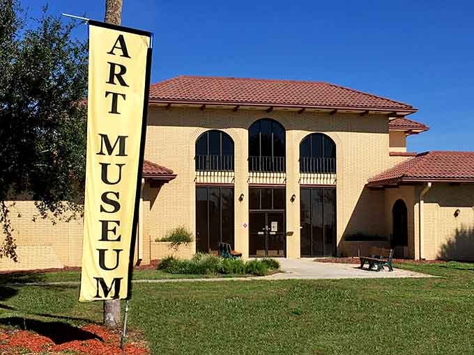 That impossibly tall sign ensures you won't miss this cultural gem showcasing regional art in a town that values creativity.