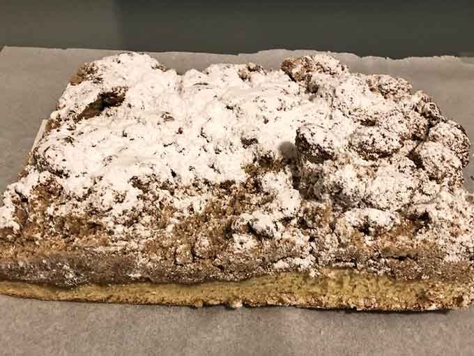 This is what crumb cake looks like when it's been doing CrossFit, absolutely massive and completely unapologetic.