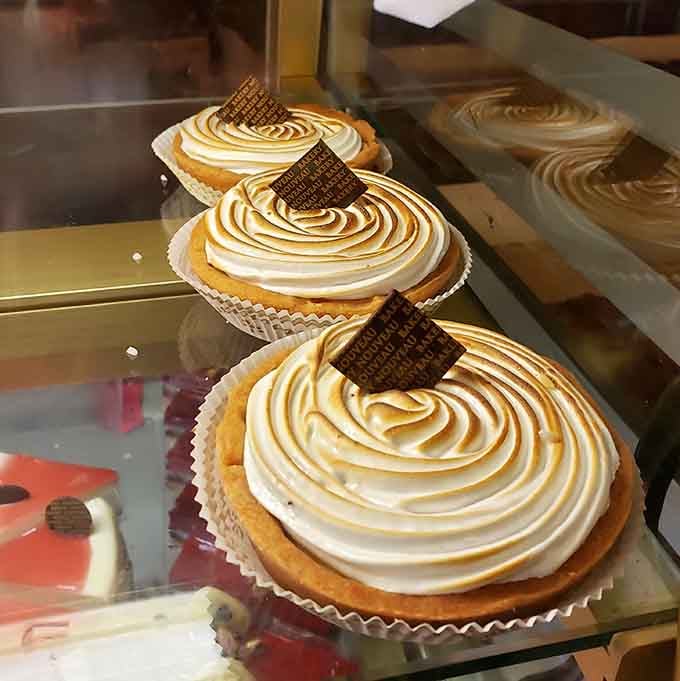Lemon meringue tarts topped with torched peaks that would make any mountain climber jealous of the view.
