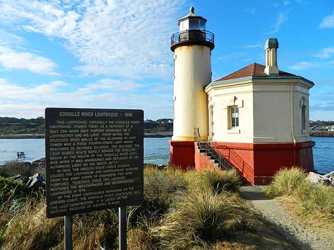 Coquille River Lighthouse has been Instagram-ready since 1896, long before filters were invented.