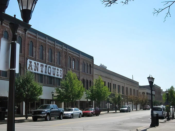 Downtown Bay City's historic streetscape sets the perfect stage for a day of antiquing and small-town Michigan charm exploration.