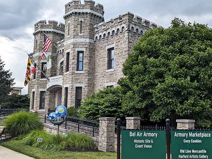 The historic Bel Air Armory's stone turrets make you feel like royalty just stopped by for groceries.