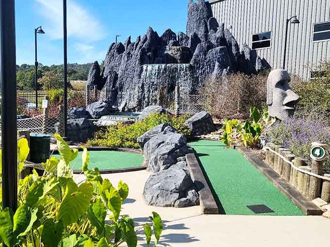 Mini-golf with dramatic rock formations that make your backyard putting green look positively pedestrian by comparison.