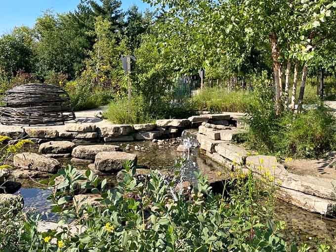 Water features that teach about wetland ecosystems while giving kids something infinitely more valuable: muddy shoes and happy memories.