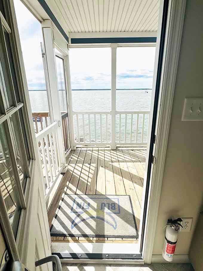Step through this door and you're instantly on your private deck, no hallways or elevators required.