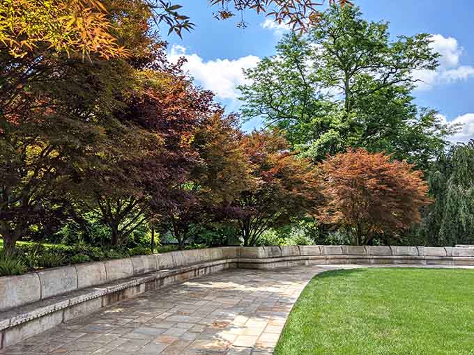Gardens manicured with the kind of precision that makes your lawn mower weep.