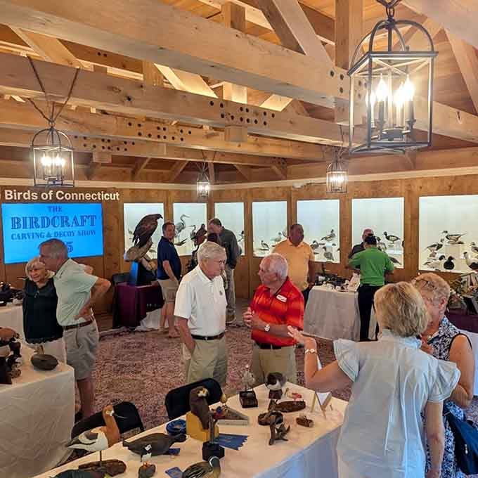 Carved birds and educational exhibits fill the beautifully lit space where learning about wildlife feels surprisingly entertaining.