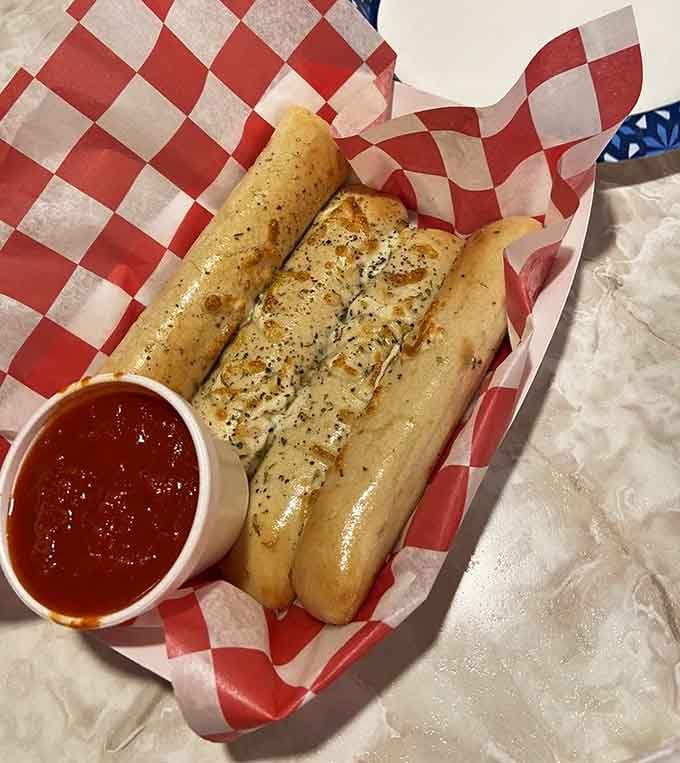Buttery cheese bread that's basically garlic bread's cooler cousin who knows how to have a good time.