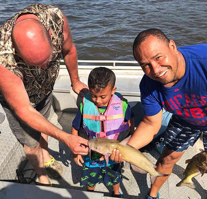 Three generations, one fish, and a moment that'll be retold at every family gathering for the next decade, guaranteed.