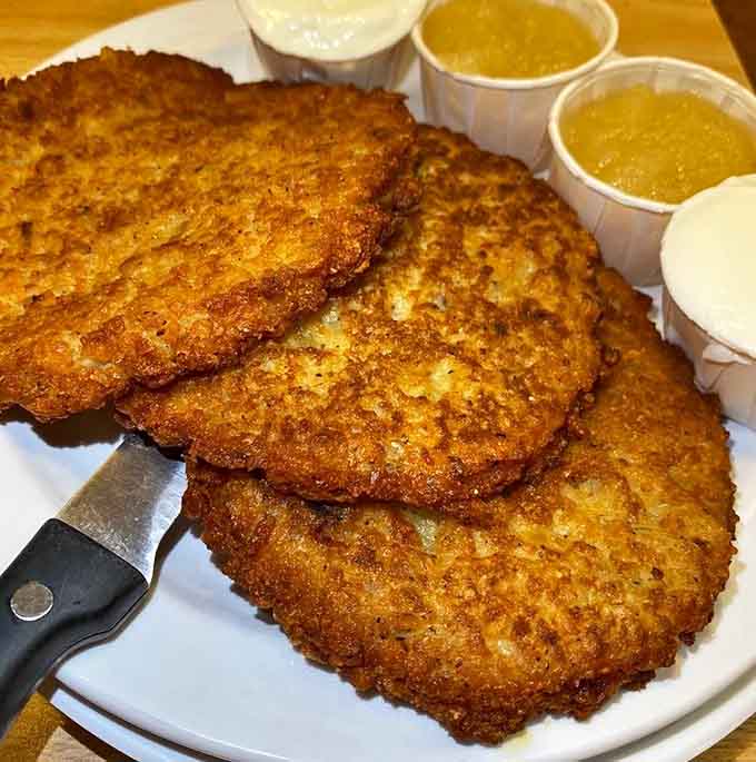 Golden potato pancakes so crispy and perfect they could make you reconsider every other breakfast choice ever.