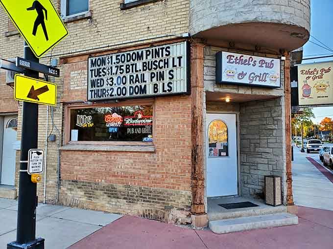 When a local pub advertises daily specials on the outside, you know they're serious about feeding people.
