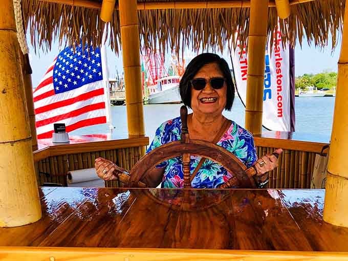Taking the helm feels surprisingly natural, like driving the world's most relaxed golf cart across liquid sunshine and gentle waves.
