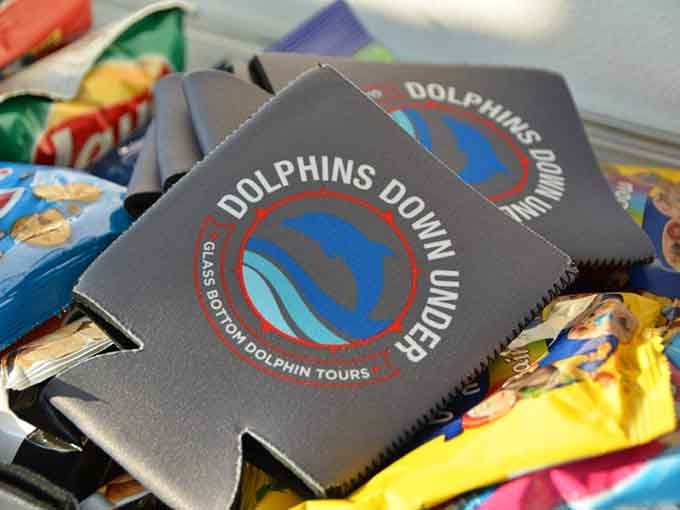 Every good boat tour needs snacks, because watching dolphins work up quite the appetite, apparently.