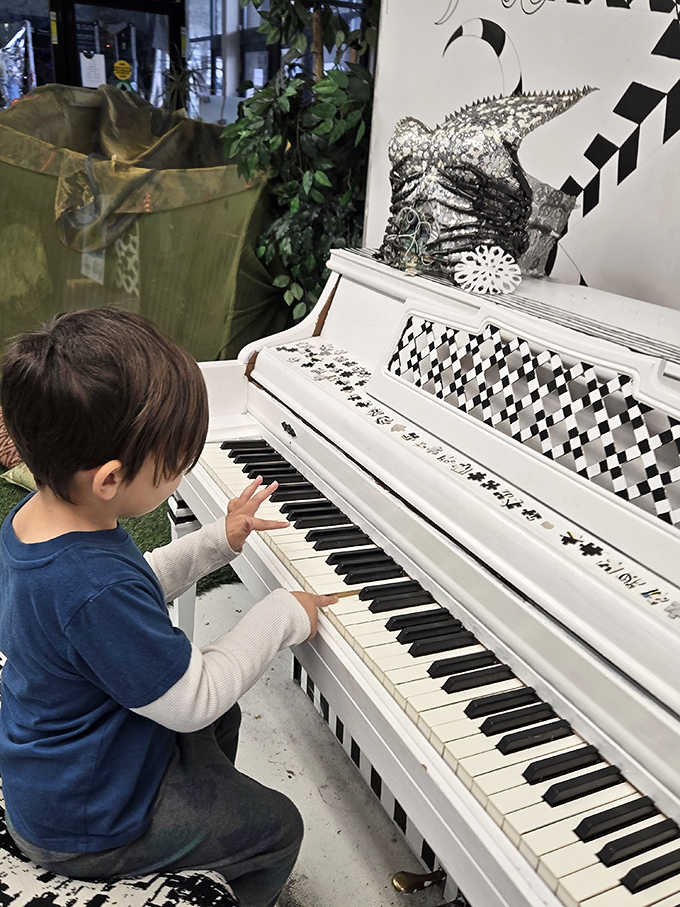 This isn't your grandmother's piano, unless your grandmother was secretly a psychedelic rock star all along.