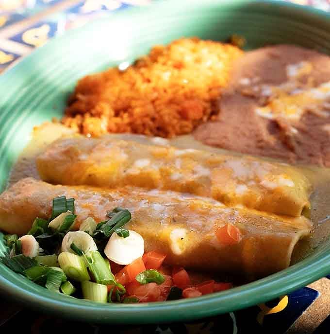 Green sauce enchiladas so good, they'll make you reconsider your entire relationship with the color green itself.