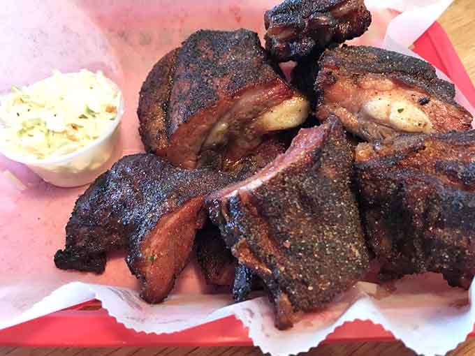 Rib tips glistening with that perfect caramelization make a compelling case for ordering more than you planned originally.