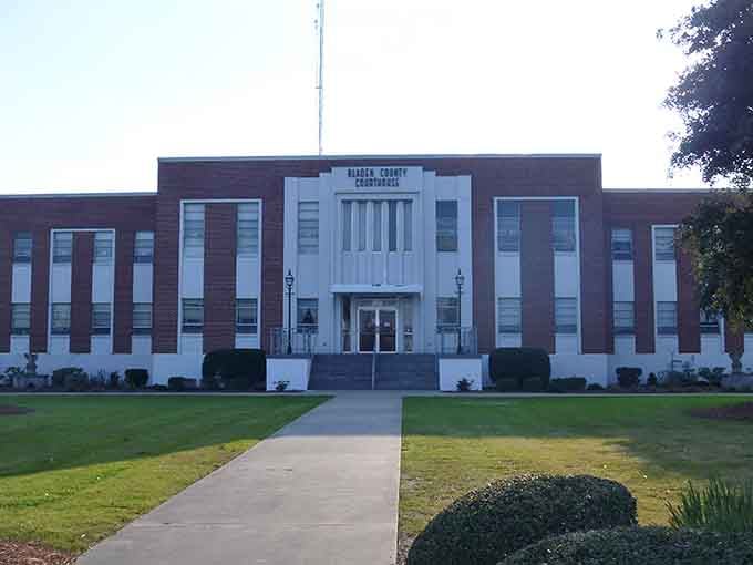 Bladen County Courthouse stands proud in Art Deco glory, a testament to civic architecture when buildings had real personality.