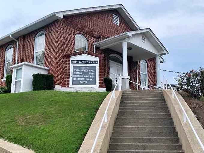 Some churches make you work for salvation, this one just makes you climb a few stairs.