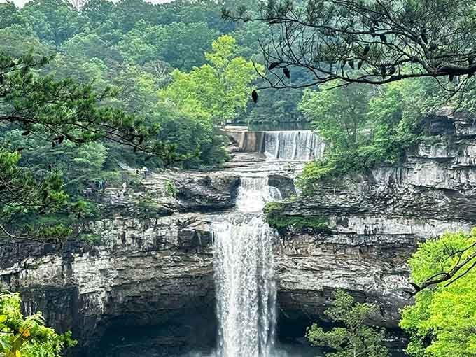 When nature builds a water park, she doesn't skimp on the dramatic entrance or the refreshing pool below.