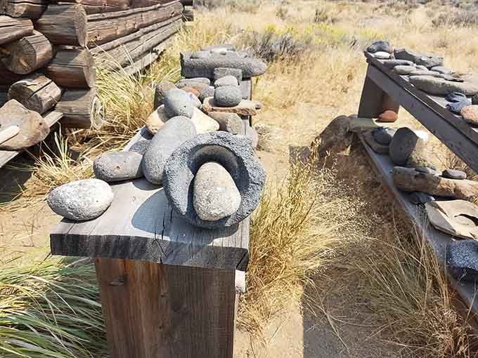 These grinding stones represent hours of labor that make your morning coffee routine seem downright luxurious by comparison.