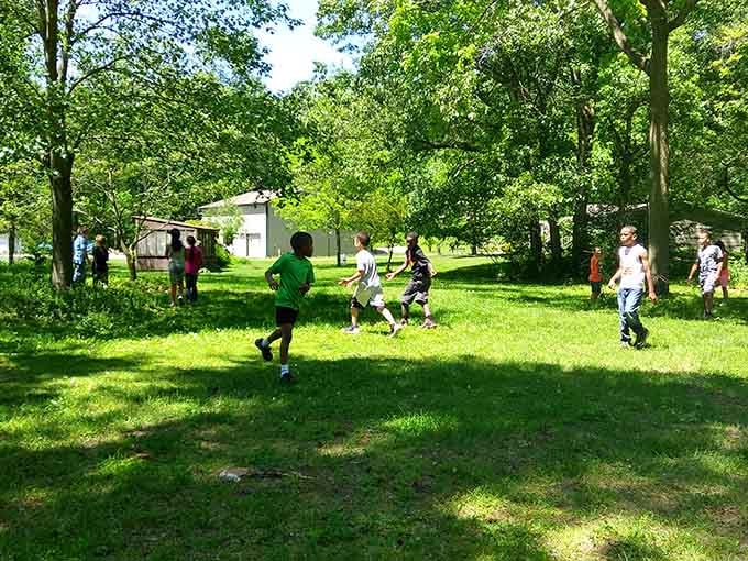 Open green spaces where kids can run wild and parents can actually relax for five minutes.
