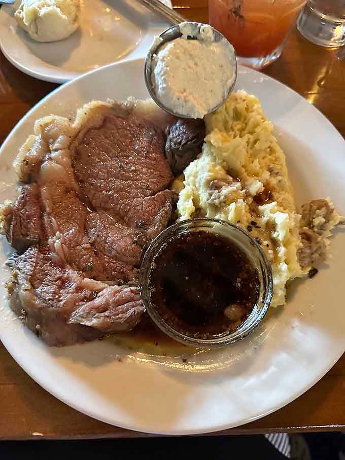 Prime cuts deserve prime treatment, and this ribeye with sides shows FoxFire understands the assignment perfectly.