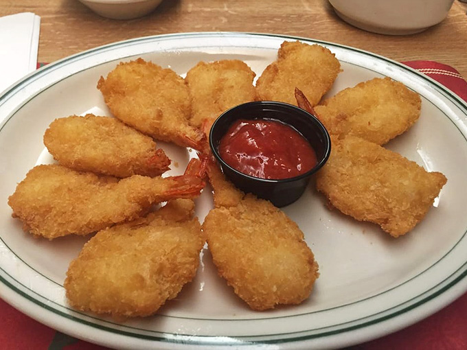These fried shrimp come with cocktail sauce, but honestly, they're good enough to eat completely naked. The shrimp, not you.