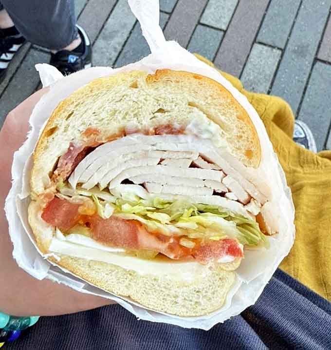 The turkey blockbuster lives up to its name, stuffed so generously it practically needs its own zip code.