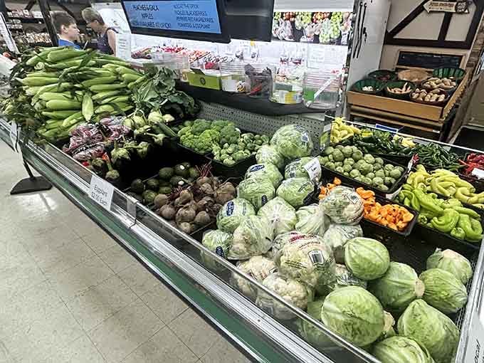 Fresh vegetables so vibrant they make grocery store produce look like a sad black-and-white photograph.
