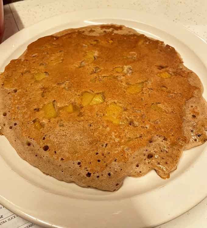 Peach cobbler pancake proves that dessert for breakfast isn't just acceptable, it's absolutely necessary today.
