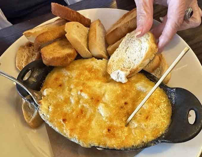 That bubbling crab dip could start arguments over who gets the last scoop with their bread.