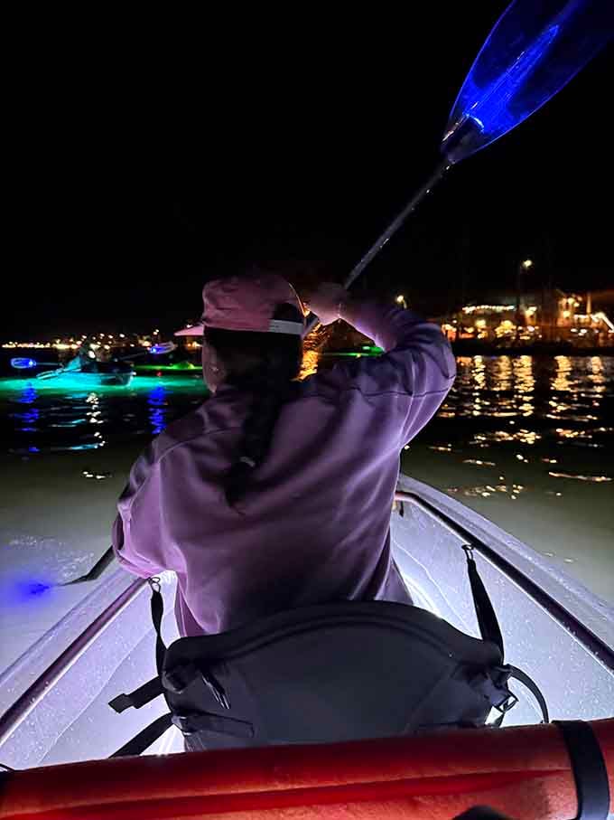 When your paddle glows blue and the city sparkles behind you, ordinary evenings officially become extraordinary memories.