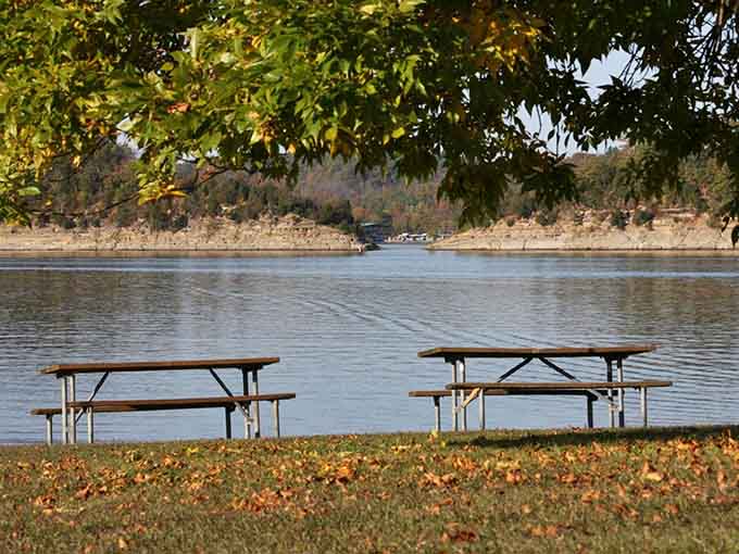 Picnic tables positioned perfectly for sunset dining make every meal taste better when nature provides the entertainment and ambiance.