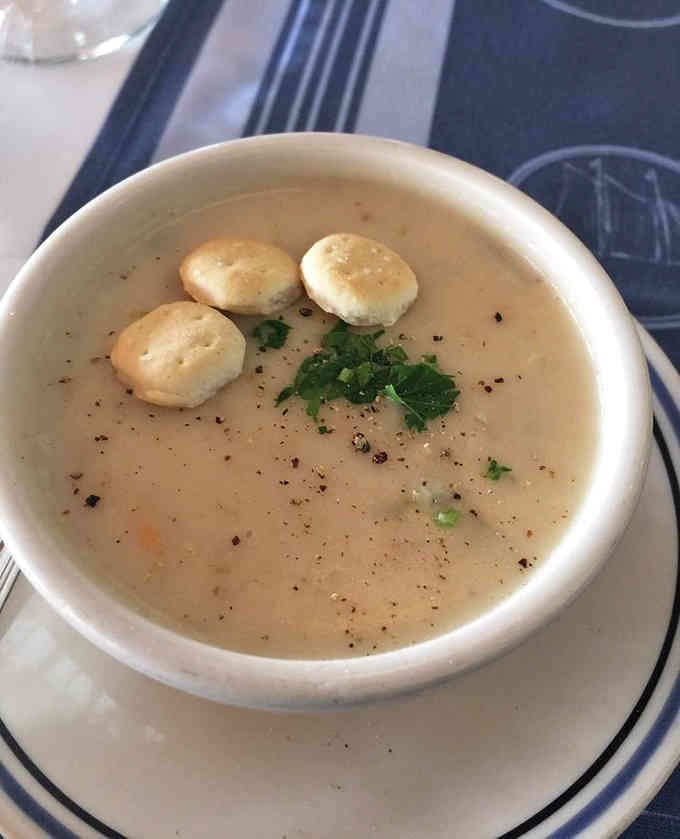 Oyster crackers floating in creamy heaven, ready to make your taste buds sing with joy.