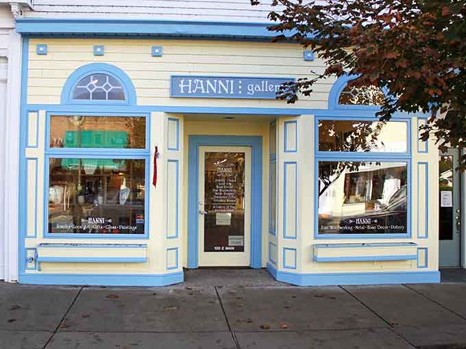 Art galleries with charm to spare, because apparently Harbor Springs decided boring buildings weren't allowed within city limits.
