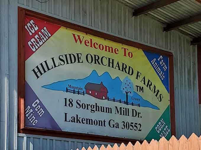 Hand-painted signage points the way to 18 Sorghum Mill Drive, where mountain magic happens every day.