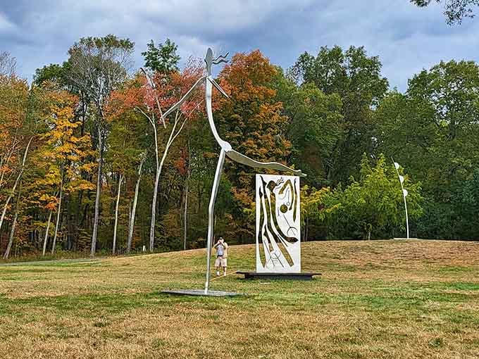 Graceful curves and soaring lines create movement frozen in time&mdash;modern dance meets metalwork in spectacular fashion.