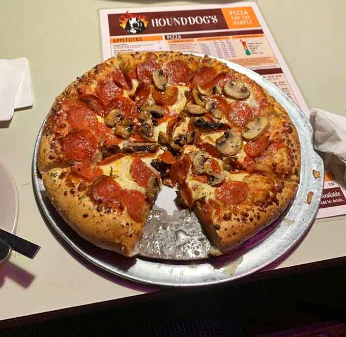 When mushrooms and pepperoni join forces on a perfectly charred crust, magic happens and diets take a vacation.