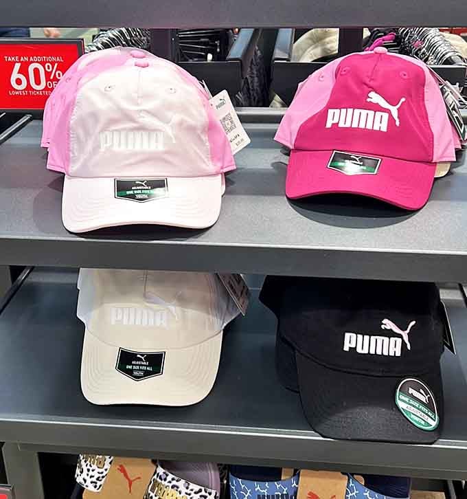 Puma caps in every shade because apparently one hat is never enough when they're this affordable.